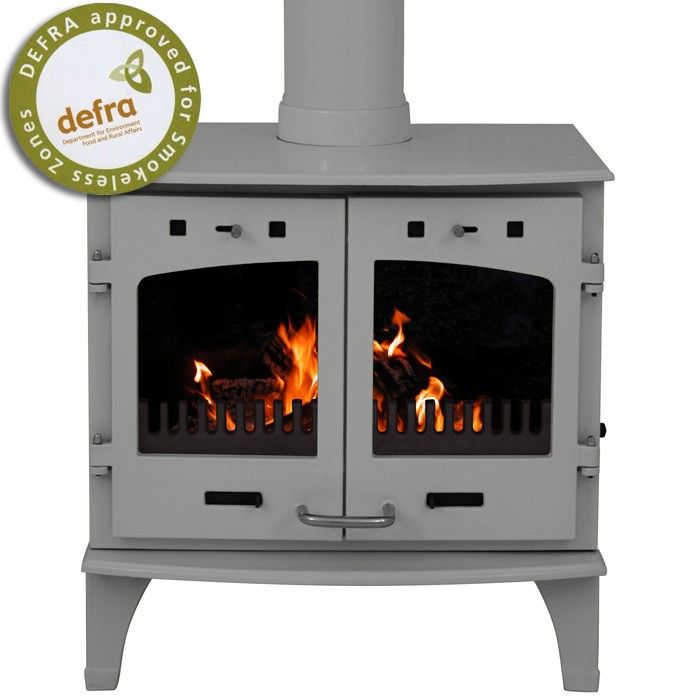 Carron 11kW SE Ash Grey Enamel Multi Fuel | Leeds Stove Center